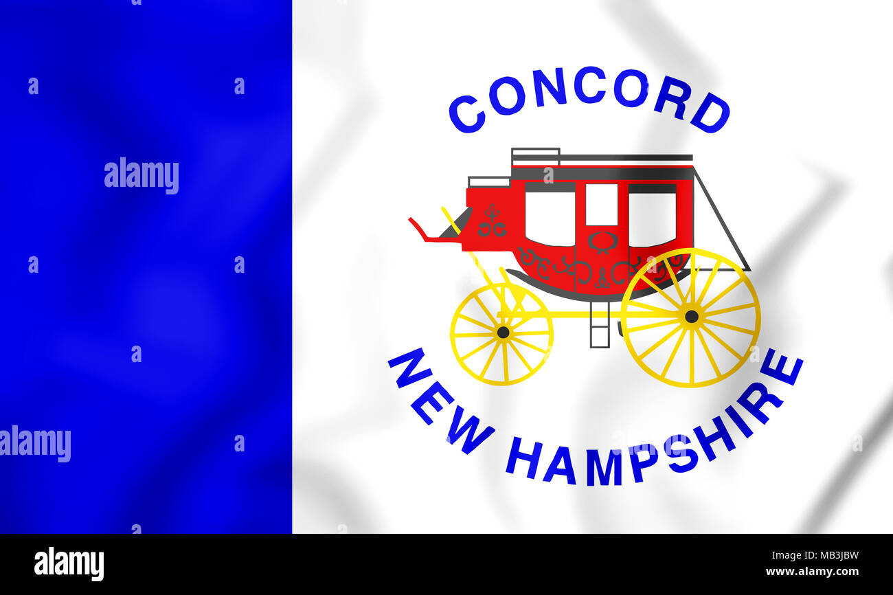 3D Flag of Concord (New Hampshire), USA. 3D Illustration Stock Photo ...
