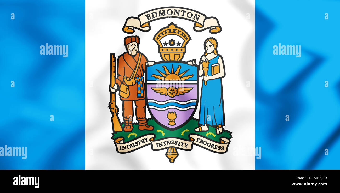 3D Flag of Edmonton, Canada. 3D Illustration Stock Photo - Alamy