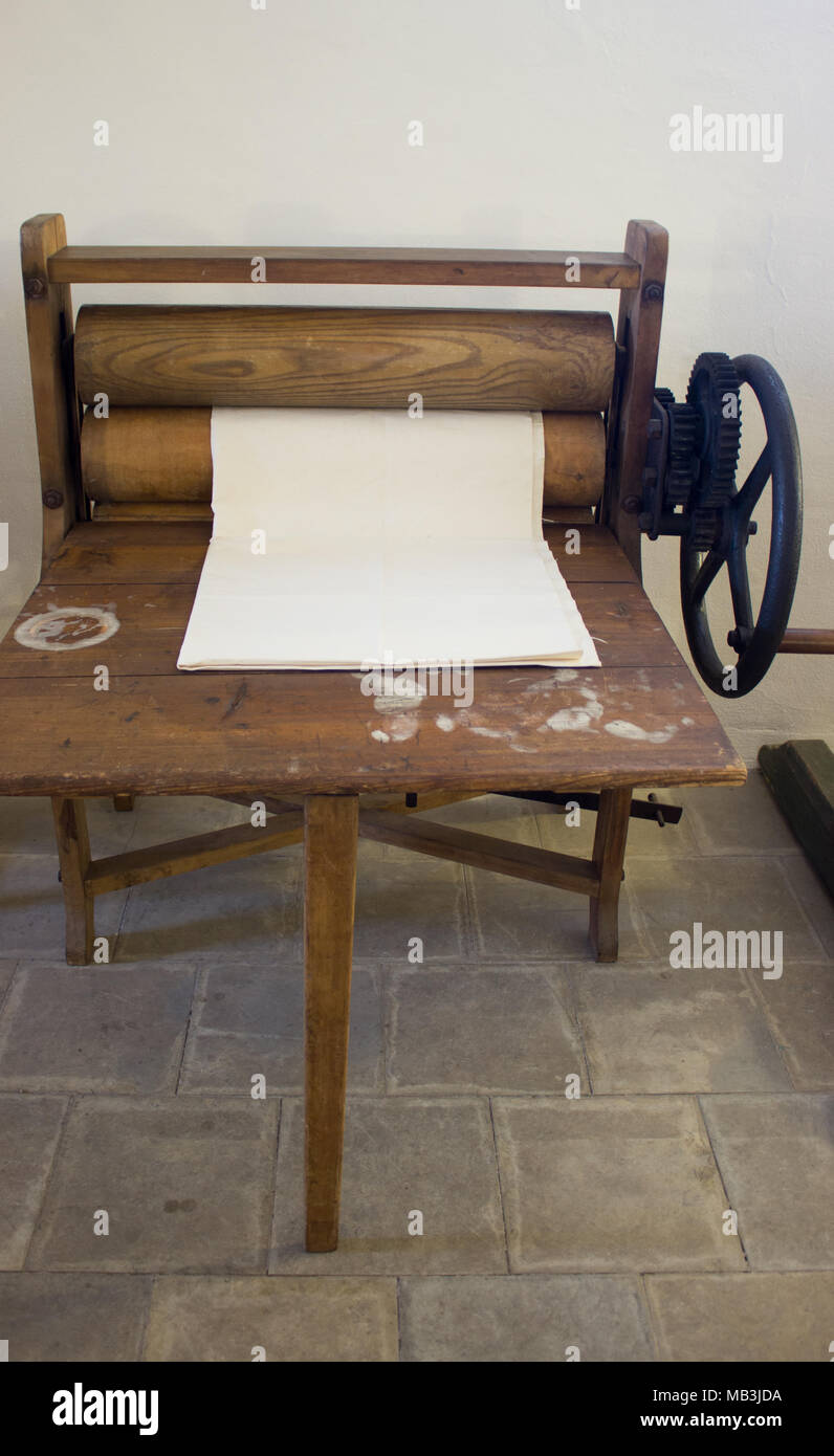 An old hand washing machine, standing on pavement Stock Photo - Alamy