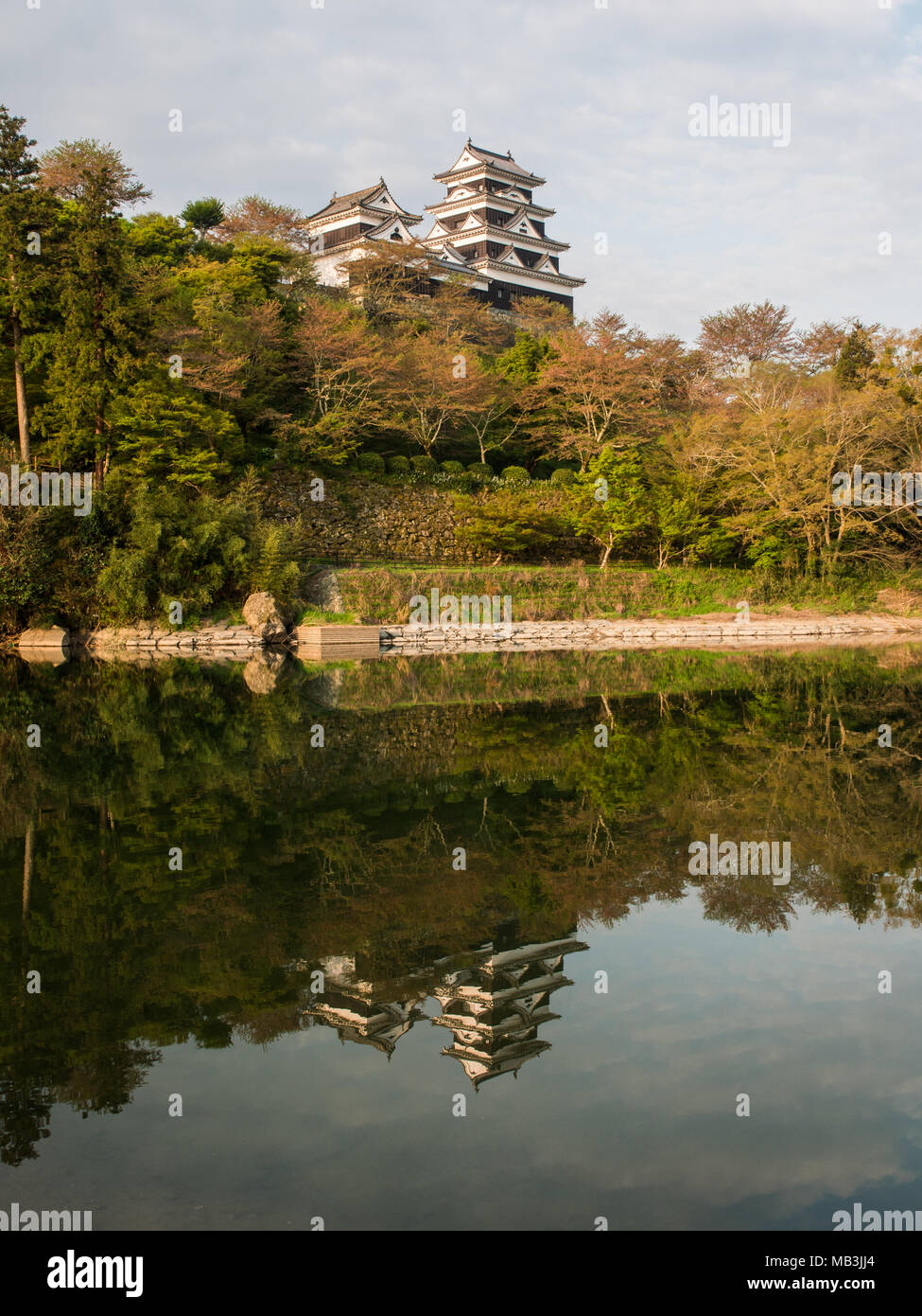 Ozu Castle from Hijikawa River, Ozu, Ehime, Shikoku, Japan Stock Photo ...