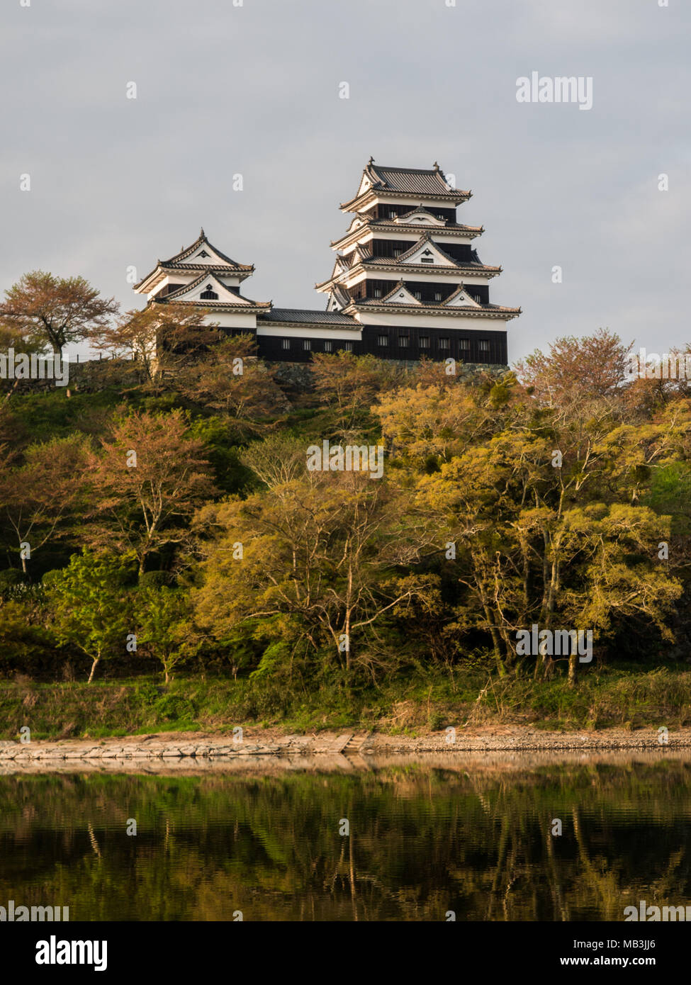 Ozu Castle from Hijikawa River, Ozu, Ehime, Shikoku, Japan Stock Photo ...