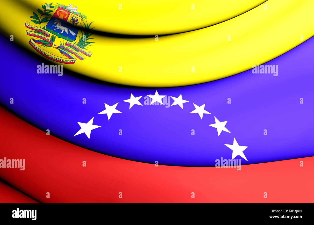 3D Flag of the Venezuela. 3D Illustration Stock Photo - Alamy