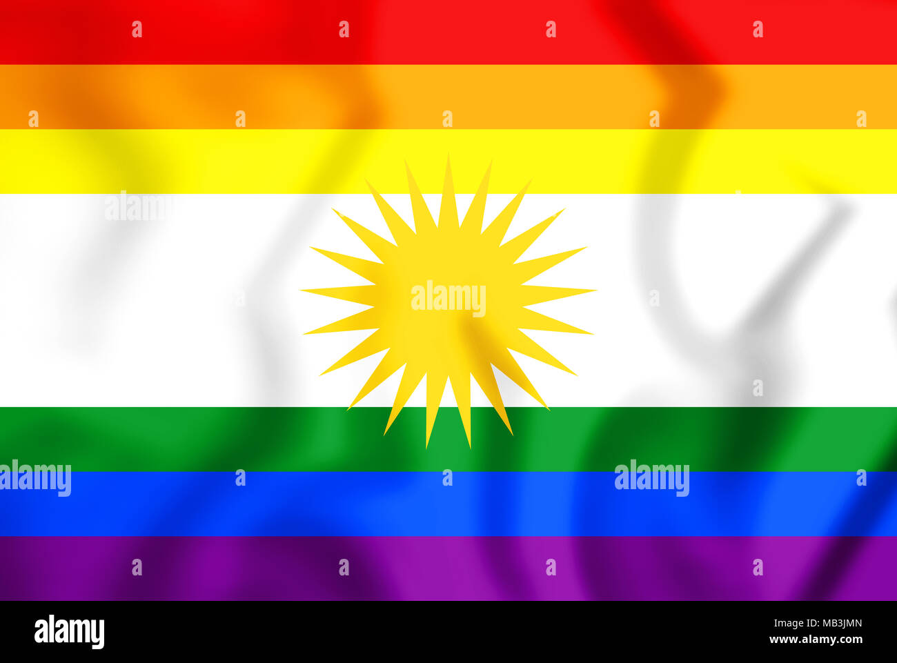 3D LGBT Flag of Kurdistan. 3D Illustration Stock Photo - Alamy