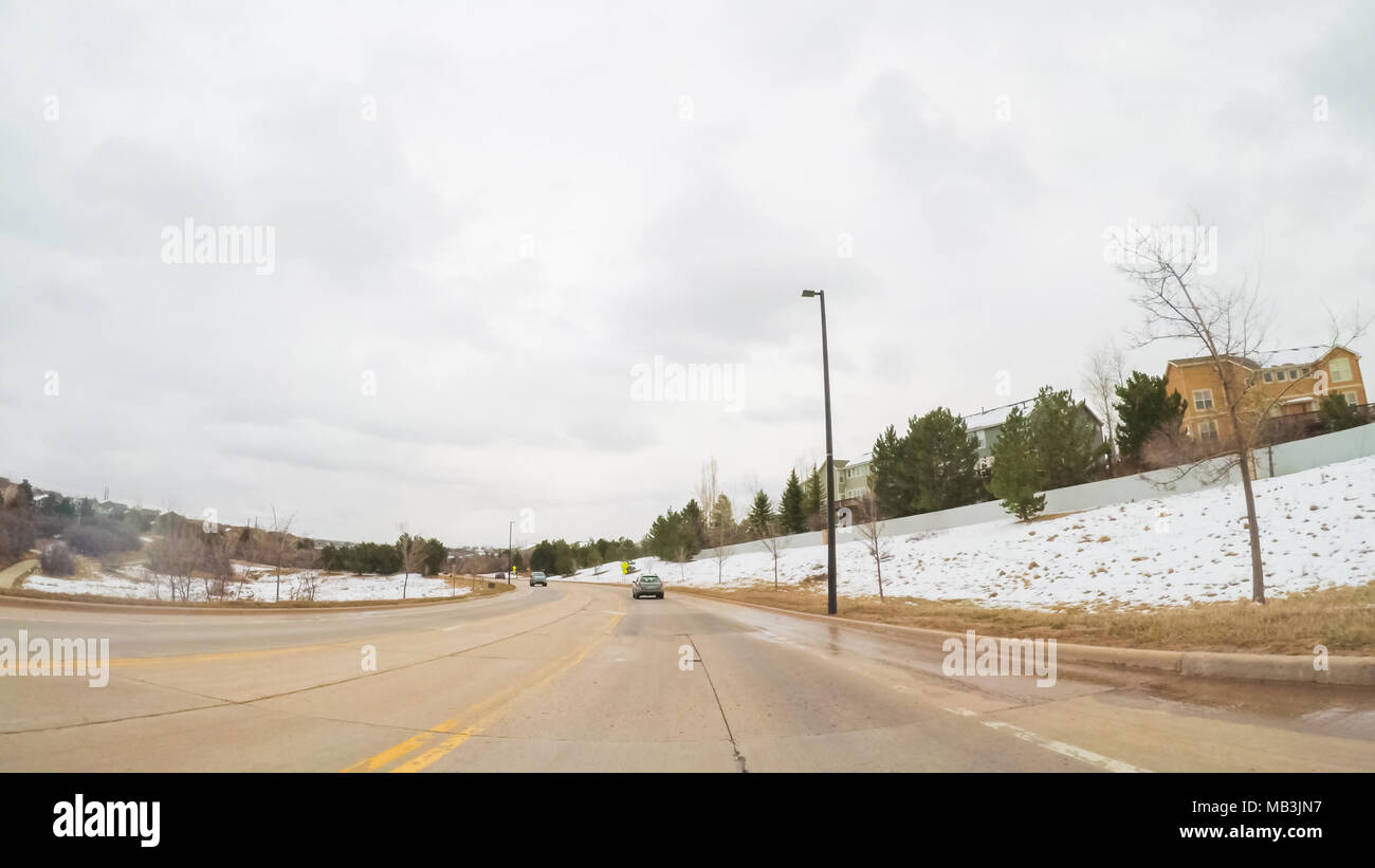 Driving on paved roads in rural suburbia Stock Photo - Alamy