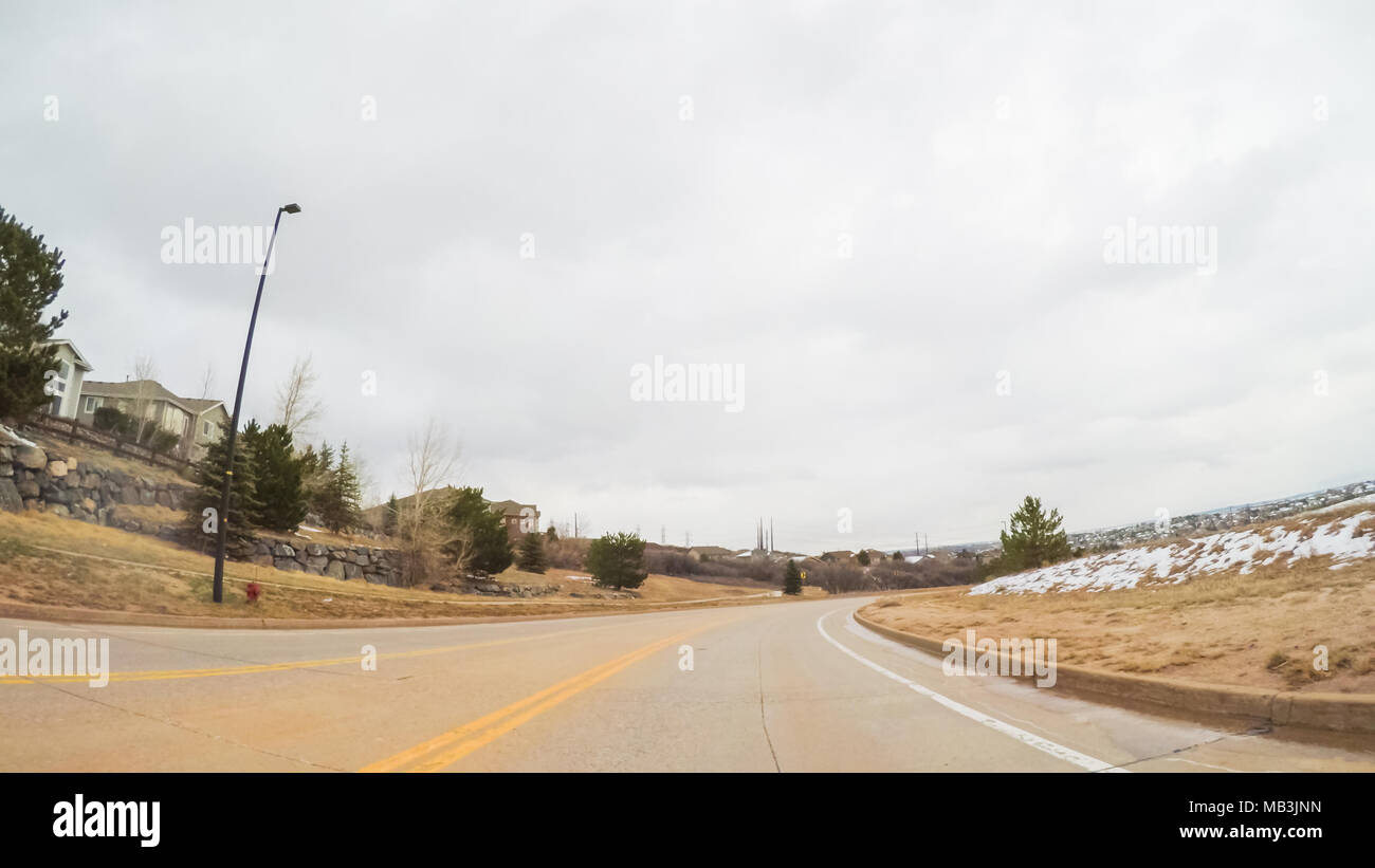 Driving on paved roads in rural suburbia Stock Photo - Alamy