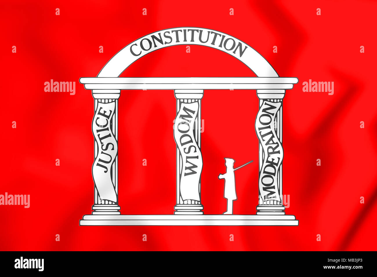 3D Red Flag of Georgia (1861), USA. 3D Illustration Stock Photo - Alamy