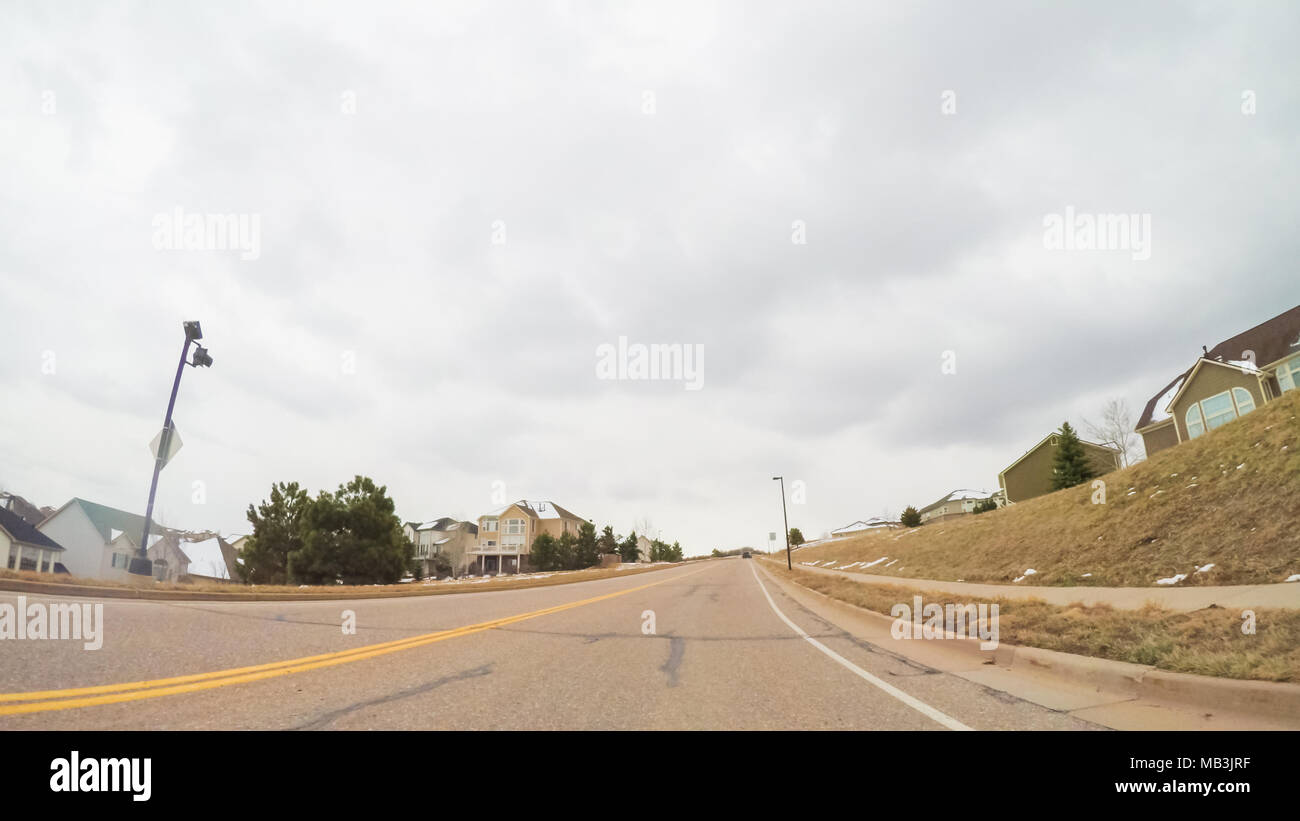 Driving on paved roads in rural suburbia Stock Photo - Alamy