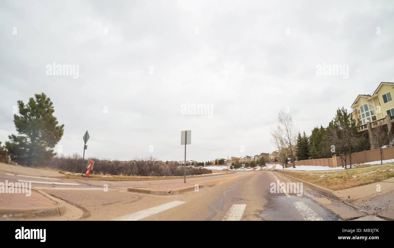Driving on paved roads in rural suburbia Stock Photo - Alamy