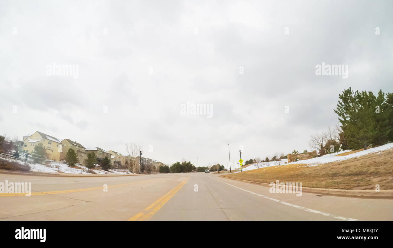 Driving on paved roads in rural suburbia Stock Photo - Alamy