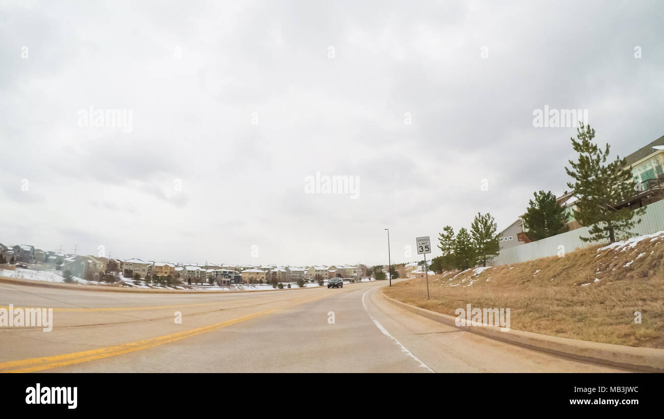 Driving on paved roads in rural suburbia Stock Photo - Alamy