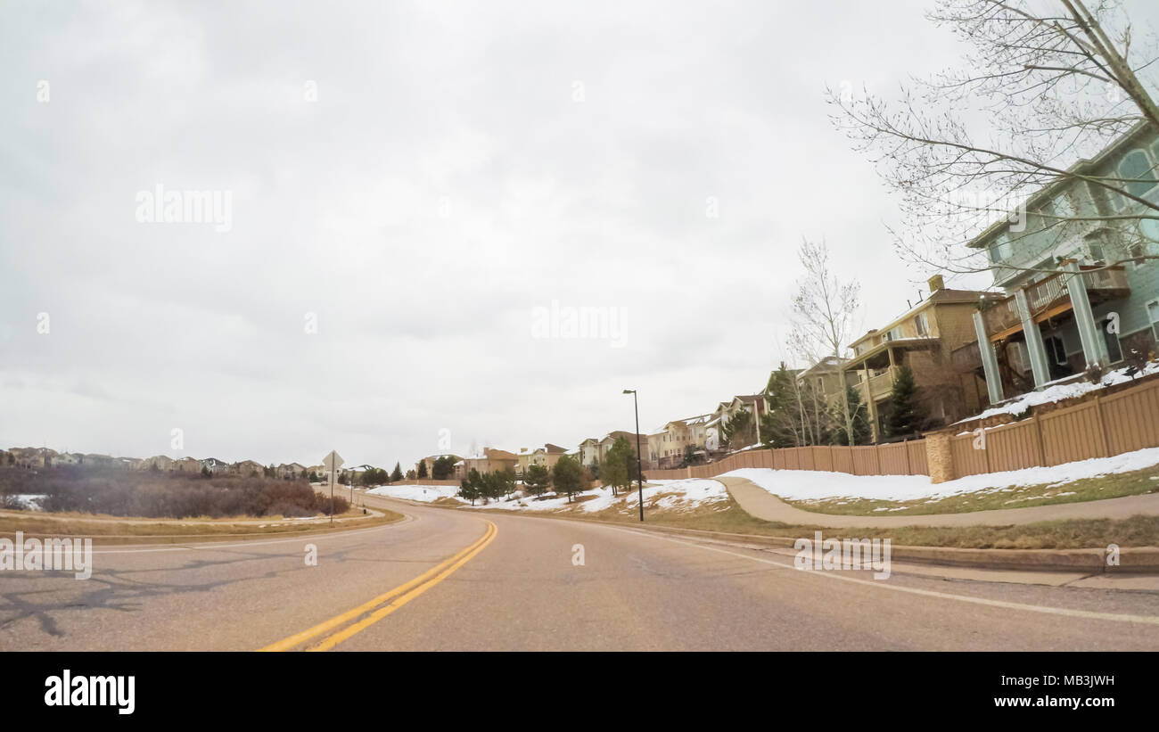 Driving on paved roads in rural suburbia Stock Photo - Alamy