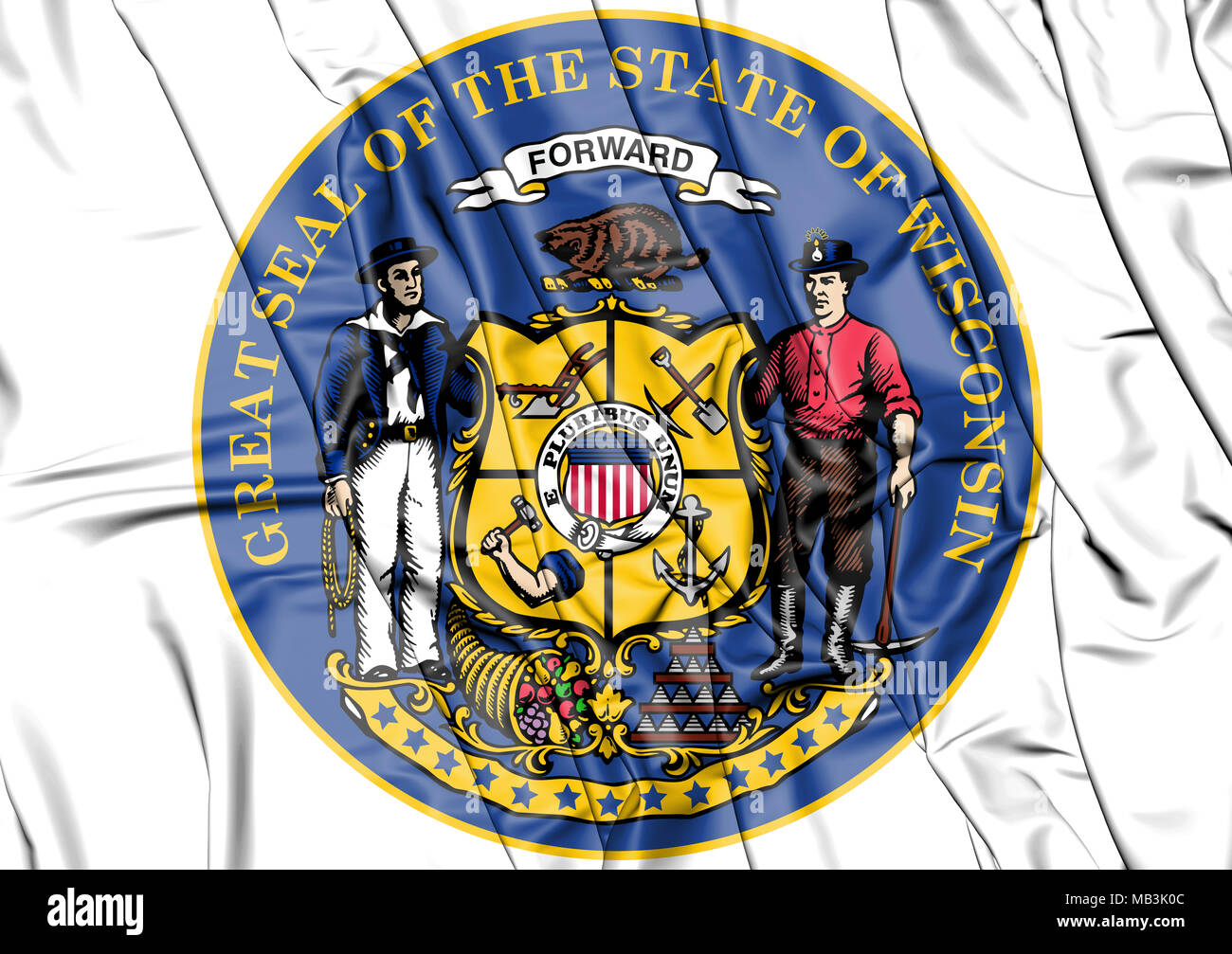 3D State Seal of Wisconsin, USA. 3D Illustration Stock Photo - Alamy