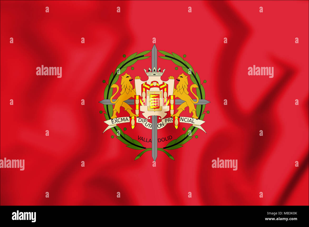 3D Flag of Valladolid Province, Spain. 3D Illustration Stock Photo - Alamy