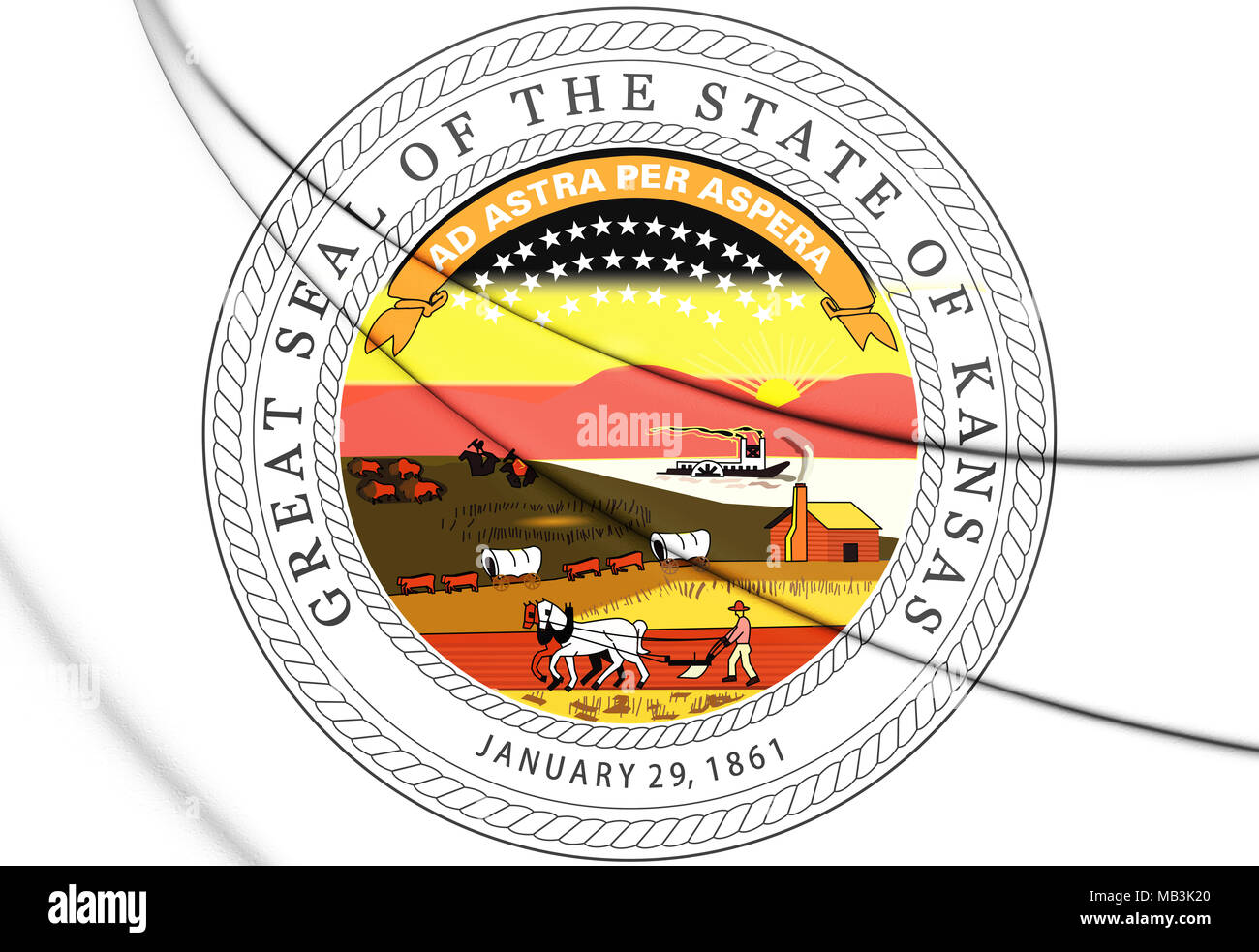 3D State Seal of Kansas, USA. 3D Illustration Stock Photo - Alamy
