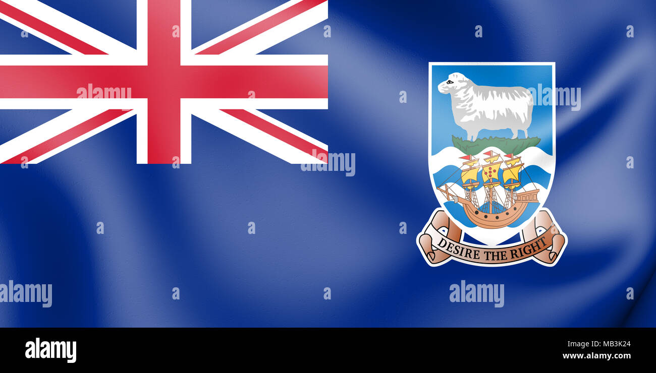 3D Flag of Falkland Islands. 3D Illustration Stock Photo - Alamy