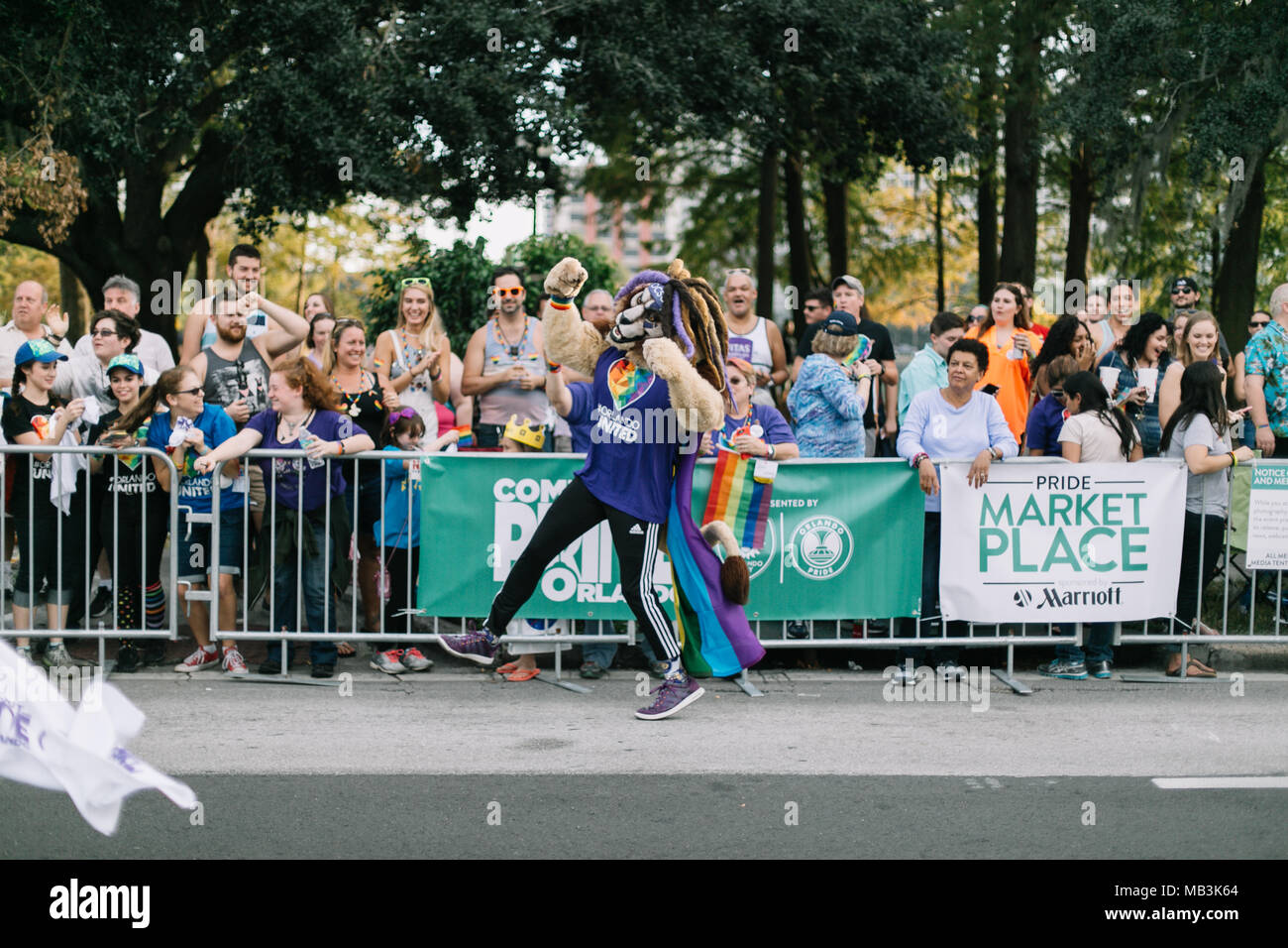 Orlando city soccer mascot at pride hi-res stock photography and images ...