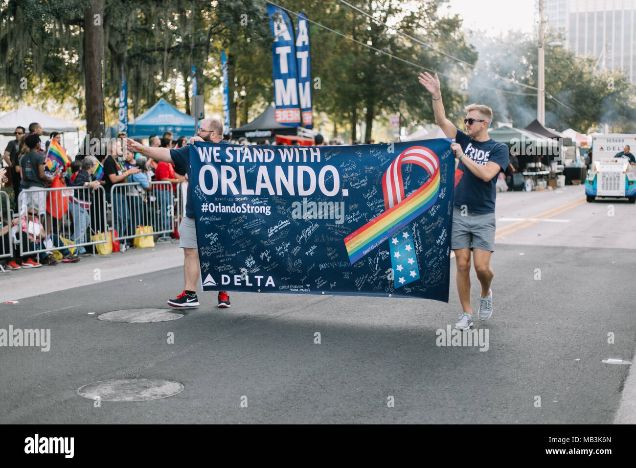Delta Airlines employees at the Orlando Pride Parade (2016 Stock Photo ...