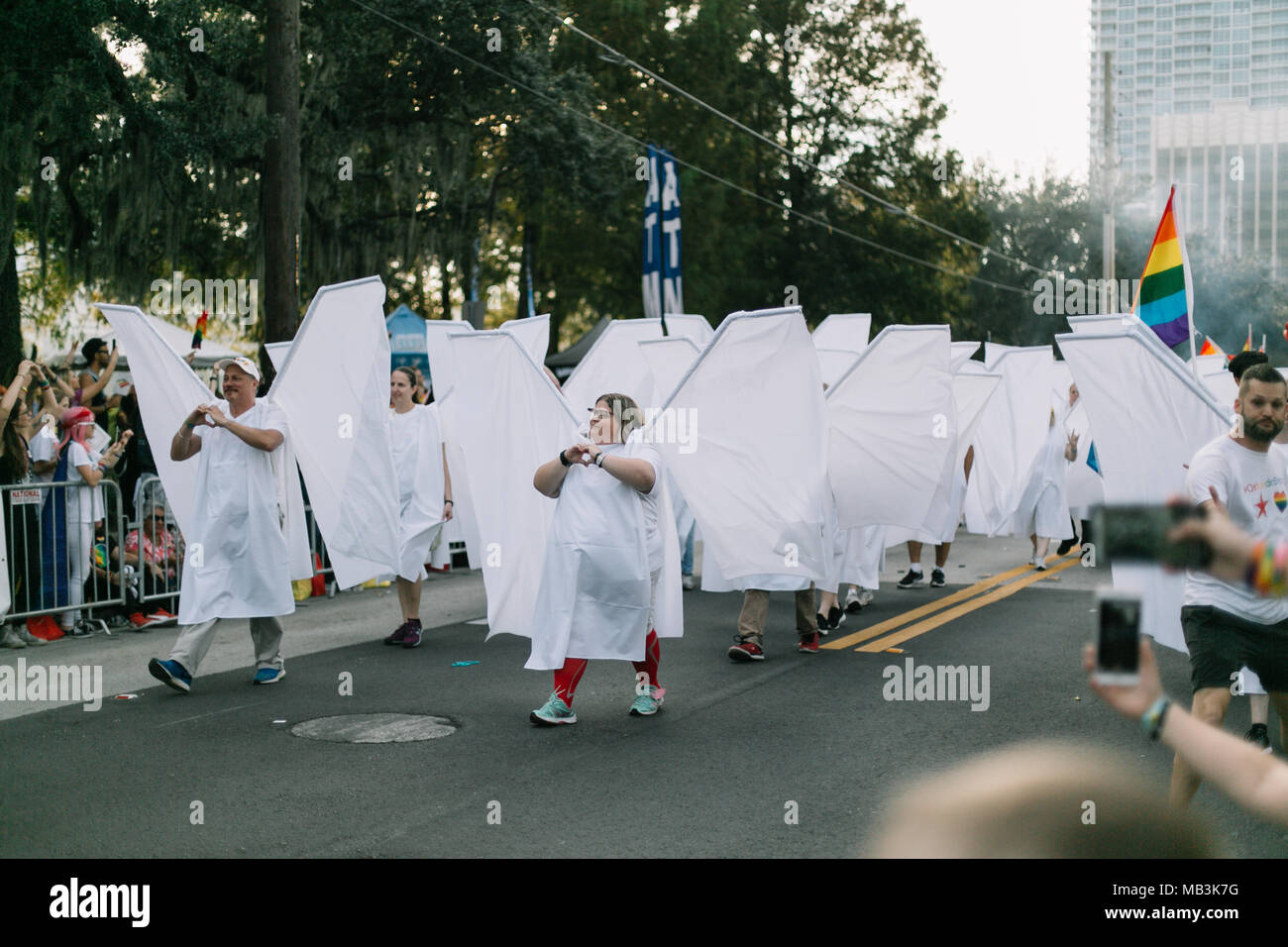 People dressed as angels at the Orlando Pride Parade (2016 Stock Photo ...