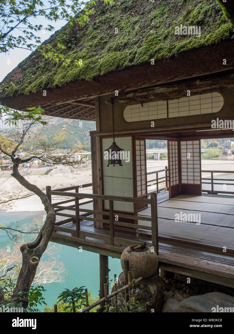 Furo-an, high above the Hijikawa River, Garyū Sansō, Japan, Ozu ...