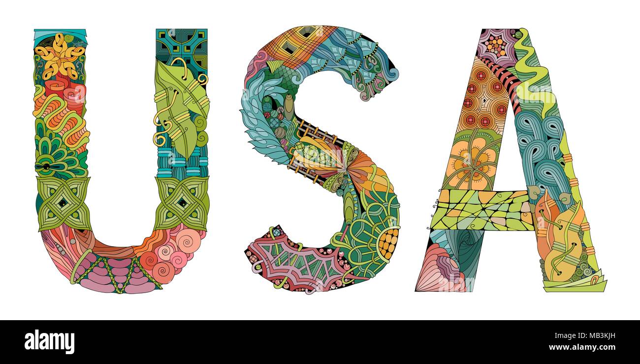 Usa words Stock Vector Images - Alamy