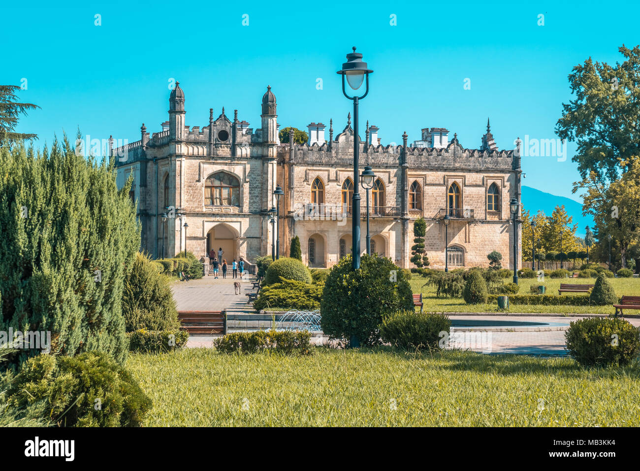 Dadiani Palace located inside a park in Zugdidi, Georgia Stock Photo ...