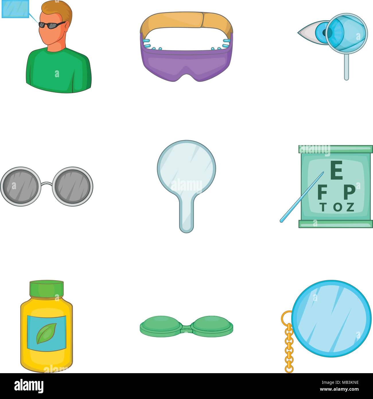 Improve vision icons set, cartoon style Stock Vector Image & Art - Alamy