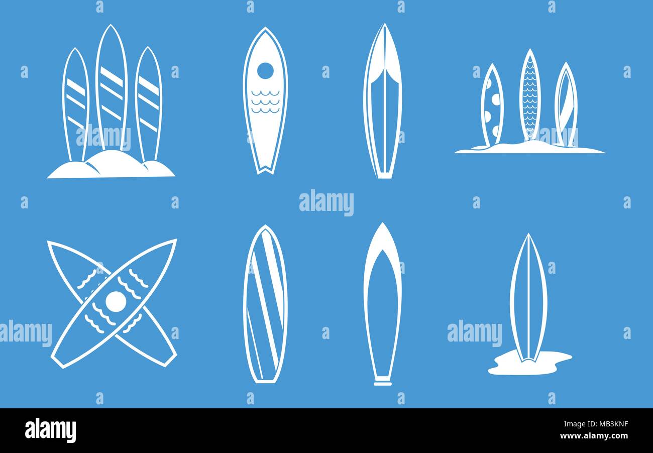 Surf board icon blue set vector Stock Vector Image & Art - Alamy