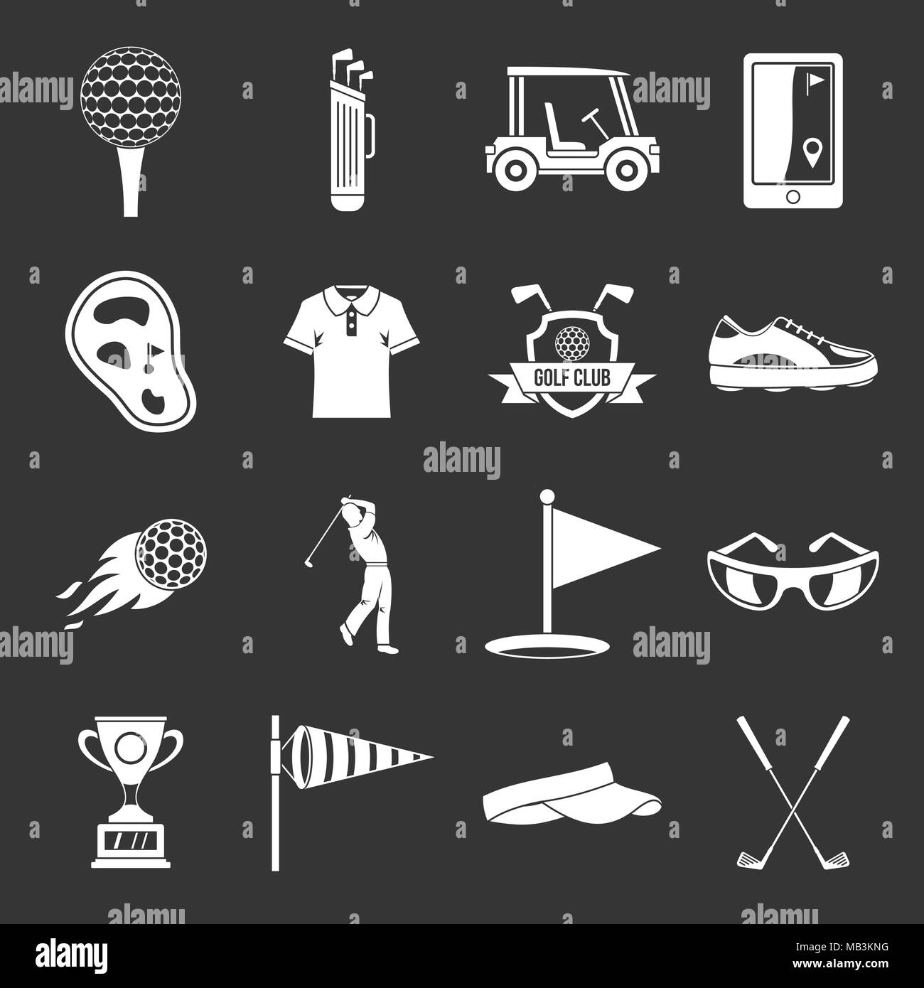 Golf club championship trophy vector Black and White Stock Photos ...