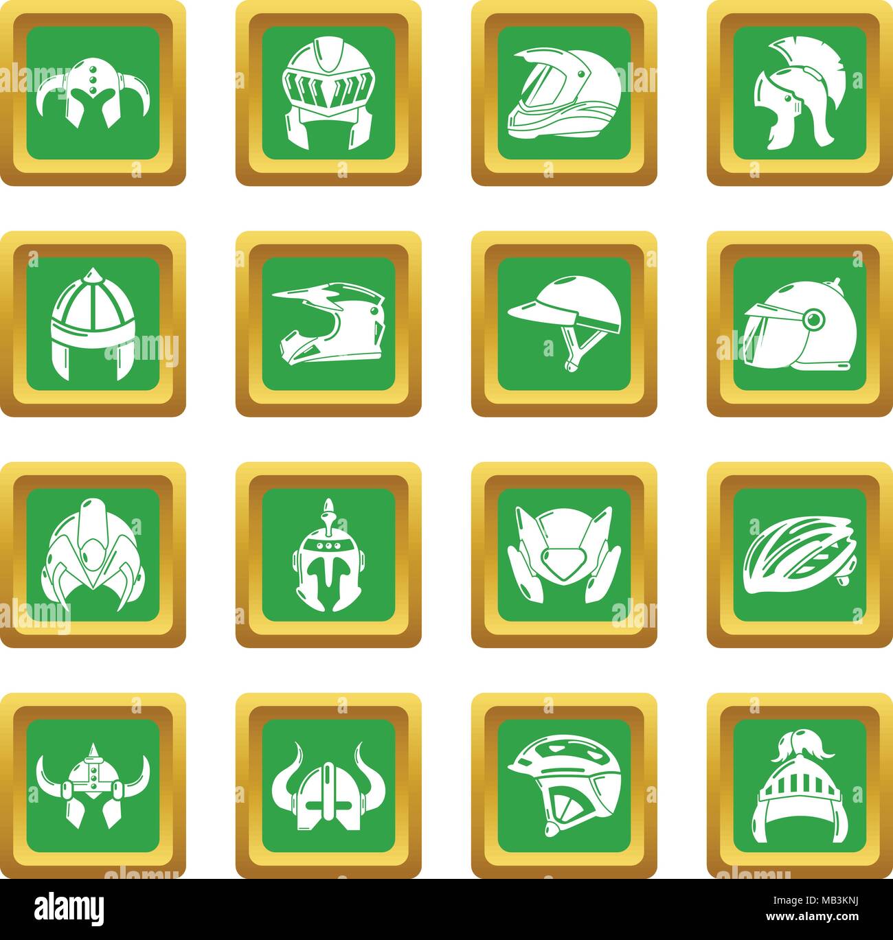 Helmet icons set green square vector Stock Vector Image & Art - Alamy