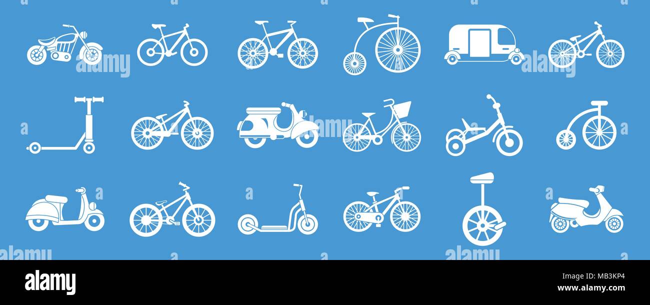 Bike icon blue set vector Stock Vector Image & Art - Alamy
