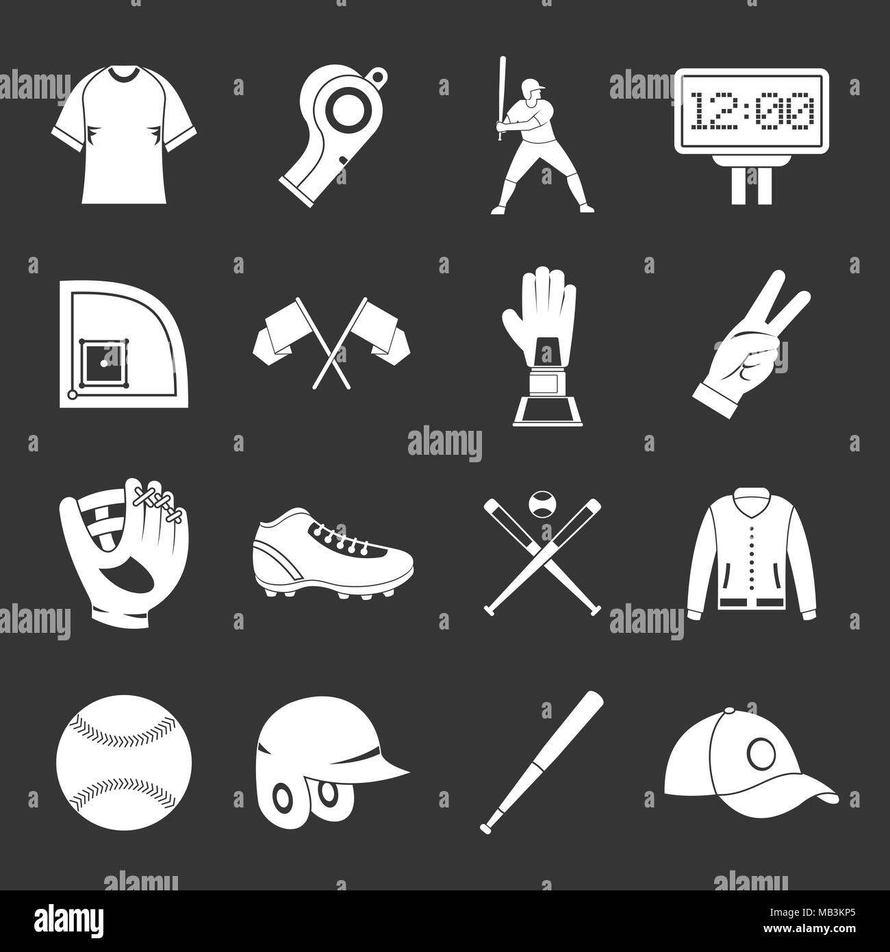 Baseball icons set grey vector Stock Vector Image & Art - Alamy