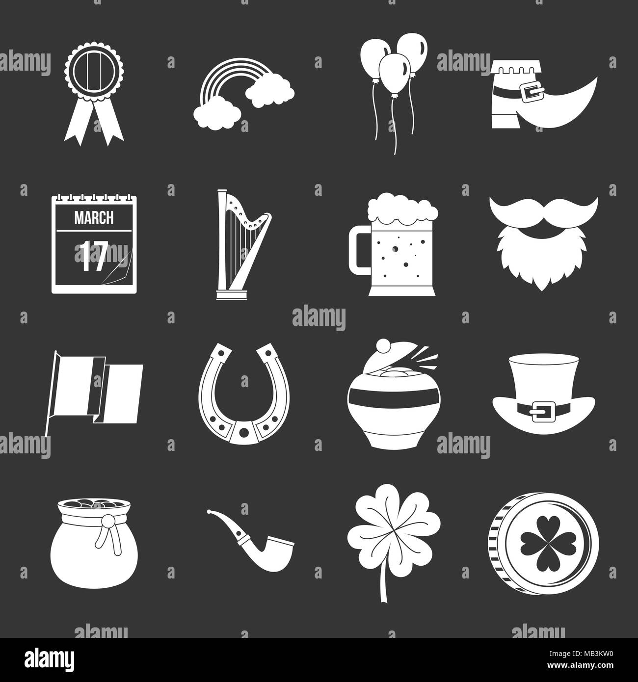 Saint Patrick icons set grey vector Stock Vector Image & Art - Alamy