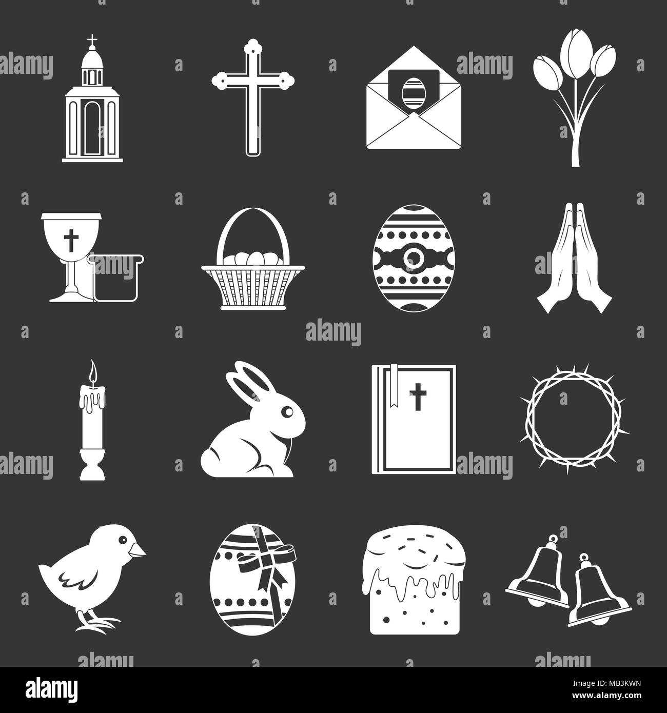 Easter cake icon set Black and White Stock Photos & Images - Alamy
