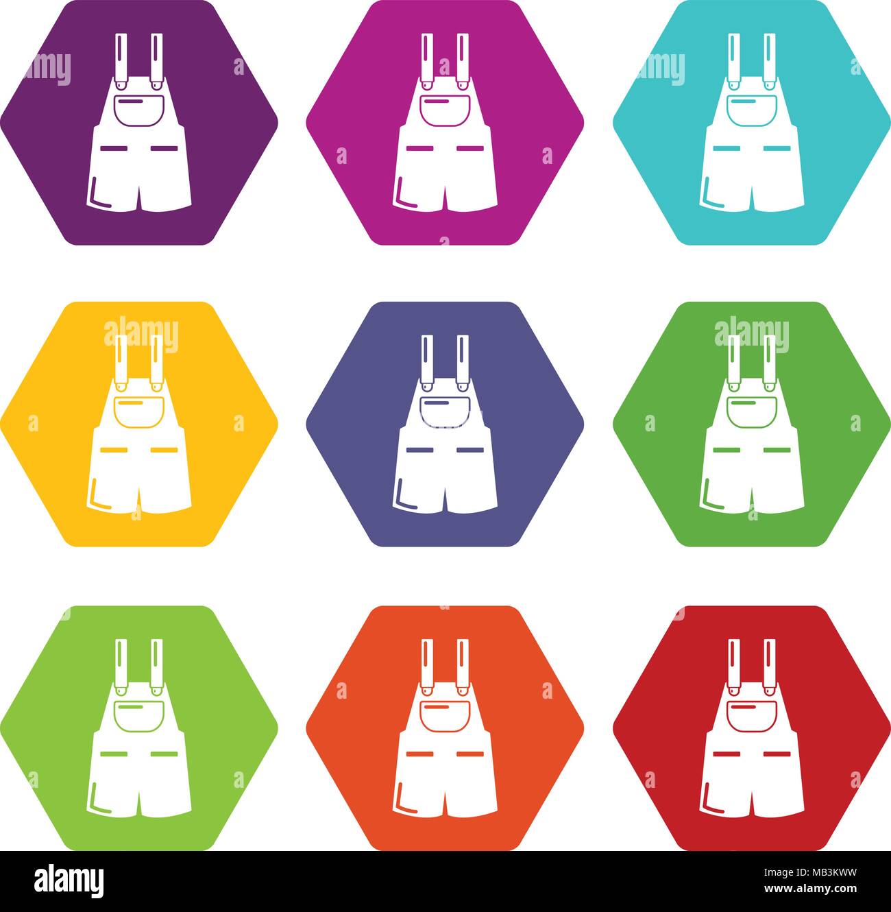 Jumpsuit icons set 9 vector Stock Vector Image & Art - Alamy