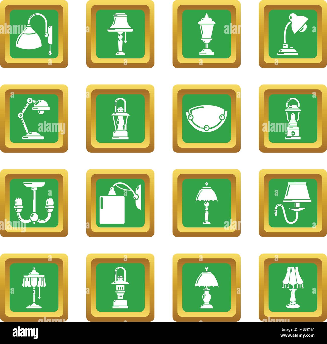 Lamp icons set green square vector Stock Vector Image & Art - Alamy
