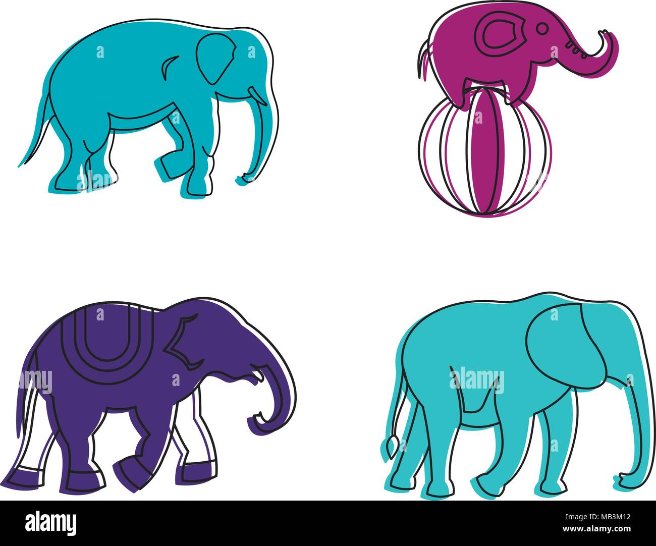 Asian elephant clipart hi-res stock photography and images - Alamy