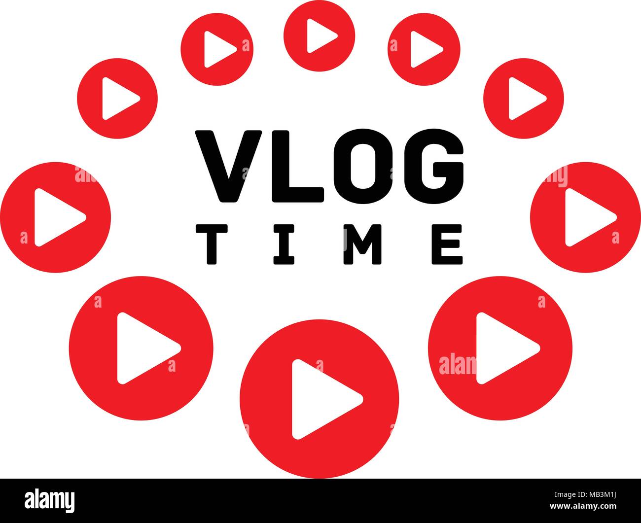 Vlog time logo, flat style Stock Vector Image & Art - Alamy