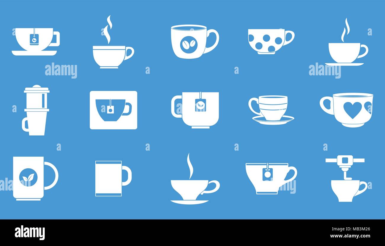 Cup icon blue set vector Stock Vector Image & Art - Alamy