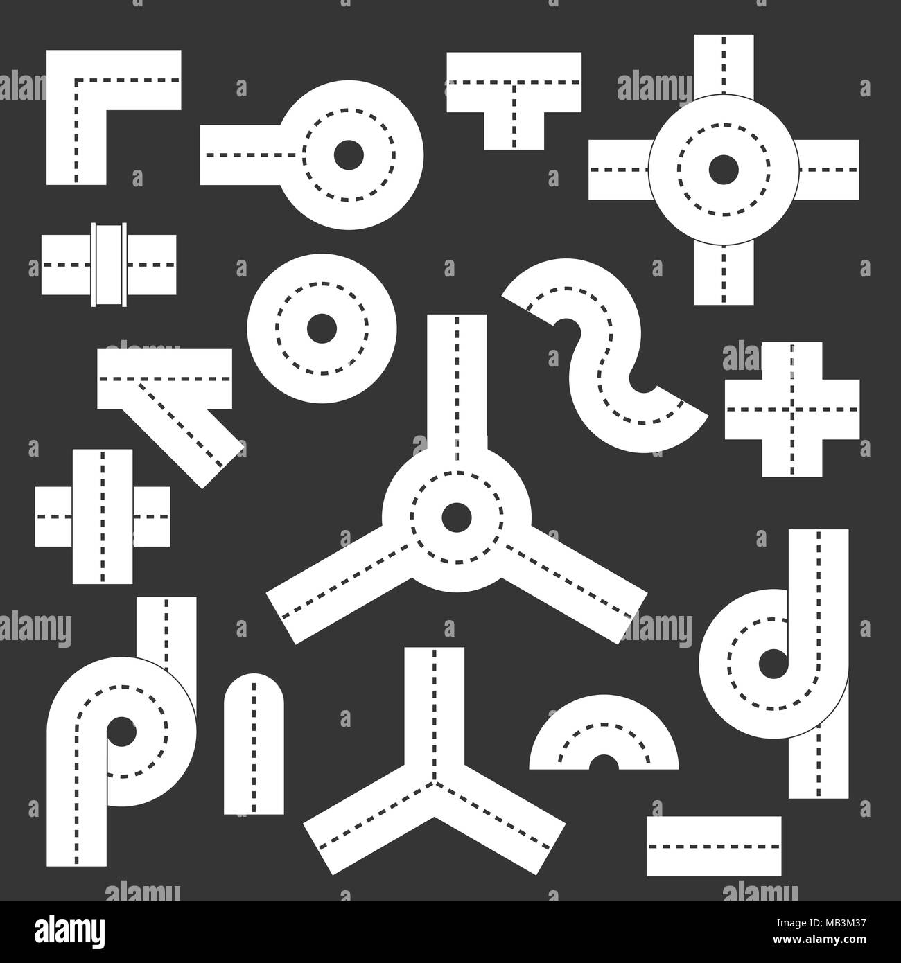 Road elements parts icons set grey vector Stock Vector Image & Art - Alamy