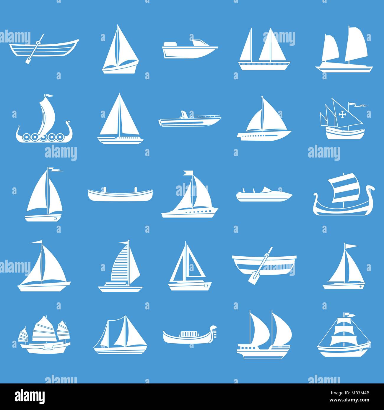 Boat icon blue set vector Stock Vector Image & Art - Alamy