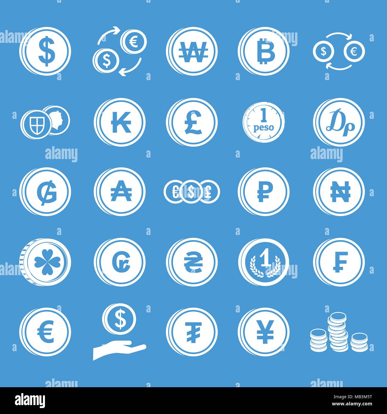 Coin icon blue set vector Stock Vector Image & Art - Alamy