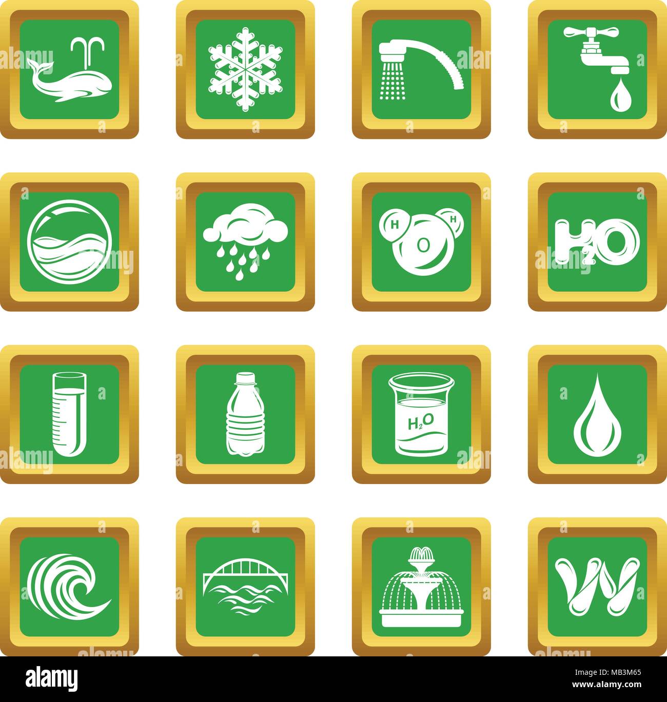 Water icons set green square vector Stock Vector Image & Art - Alamy