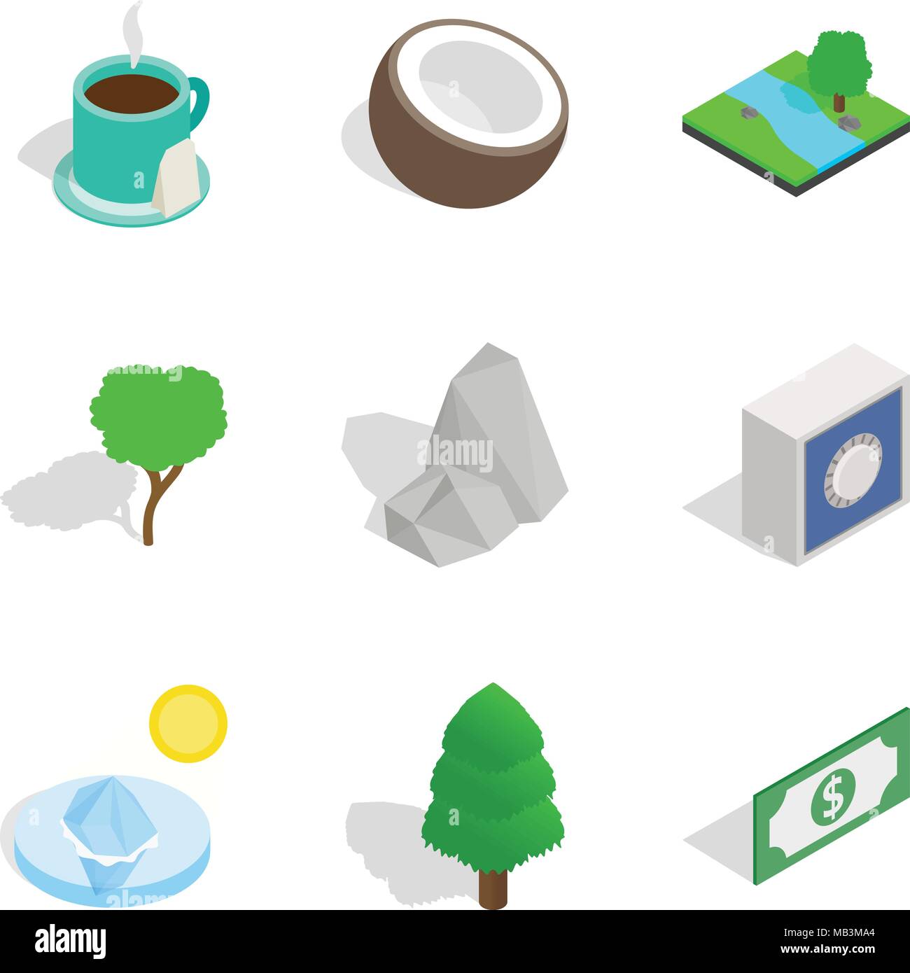 Life force icons set, isometric style Stock Vector Image & Art - Alamy