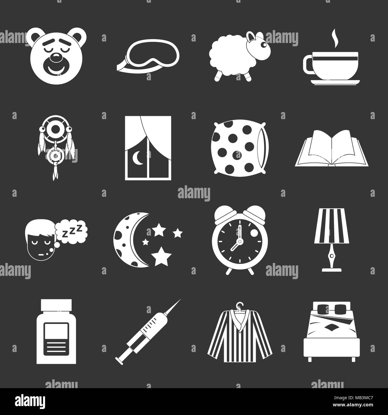 Sleep icons set grey vector Stock Vector Image & Art - Alamy
