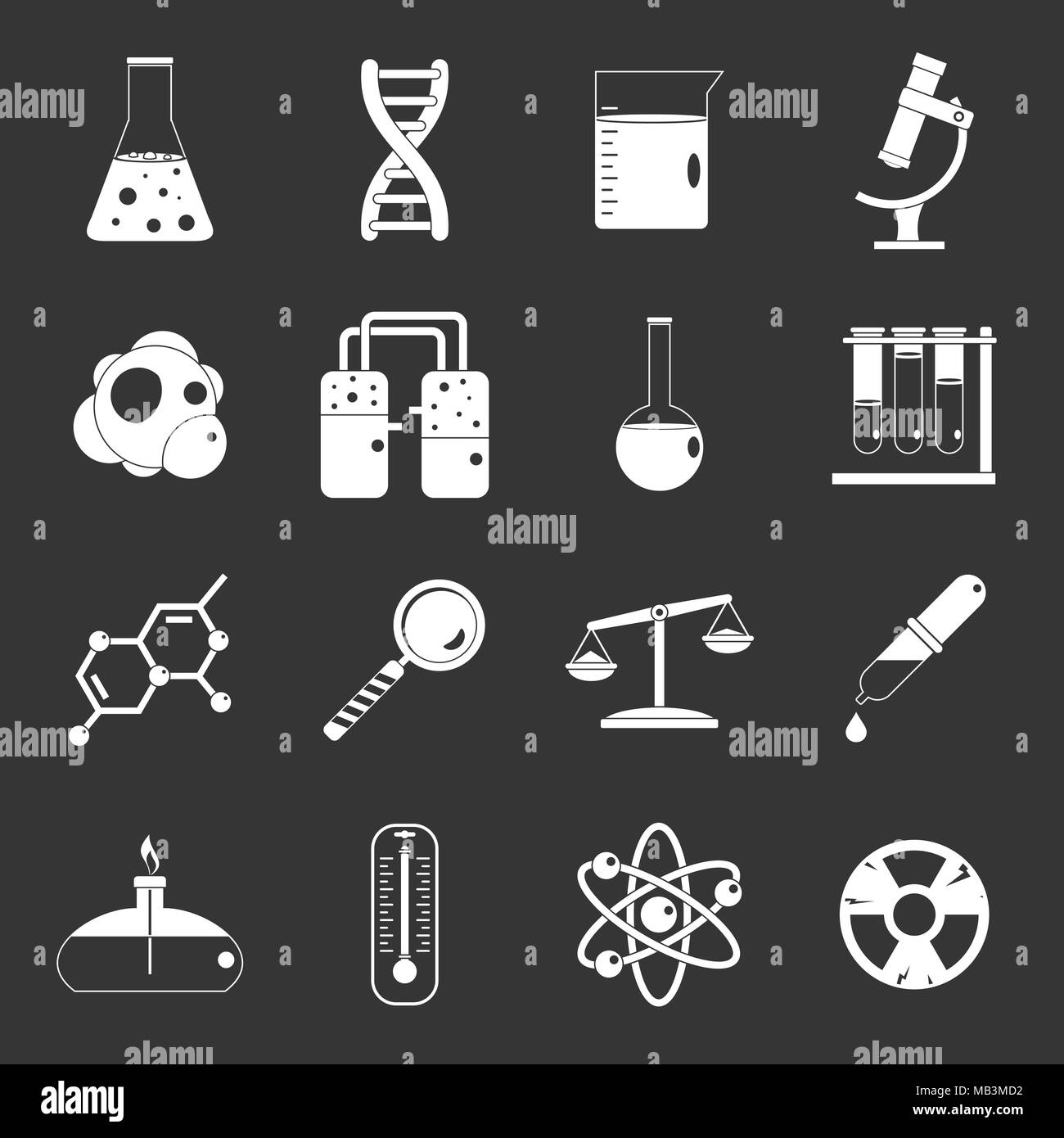 Chemical laboratory icons set grey vector Stock Vector Image & Art - Alamy