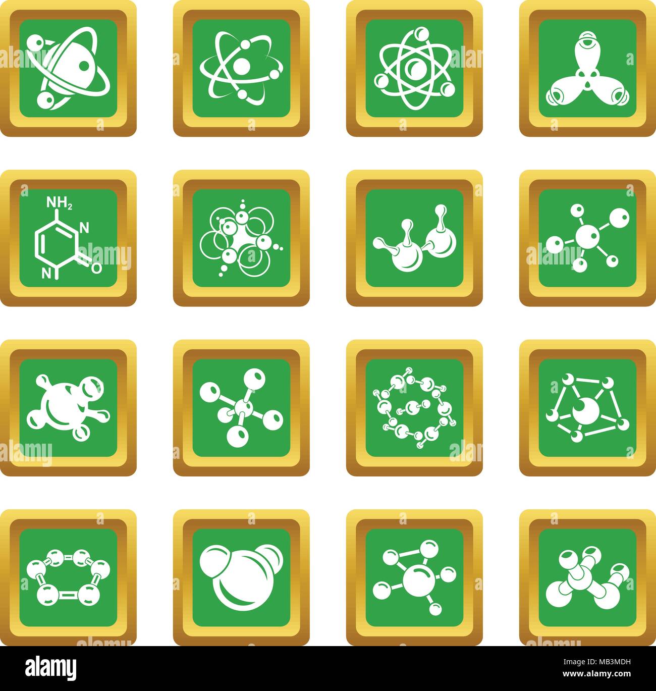 Molecule icons set green square vector Stock Vector Image & Art - Alamy