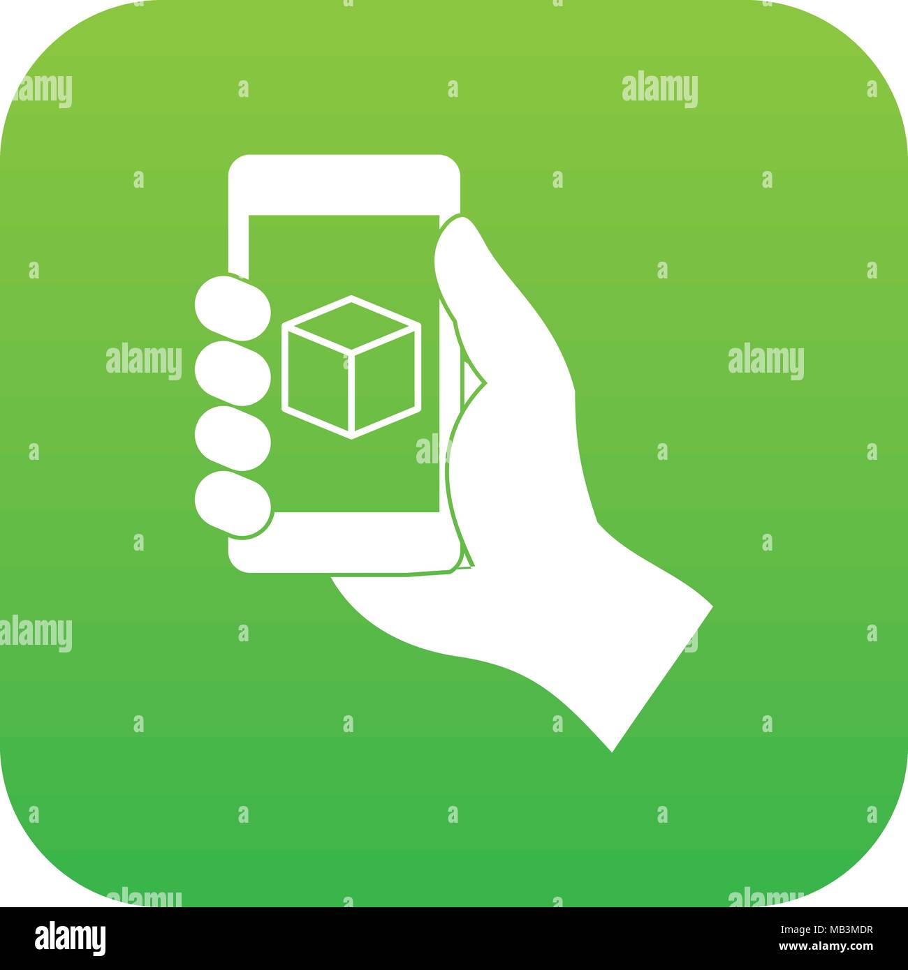 Smartphone with 3D model icon digital green Stock Vector Image & Art ...