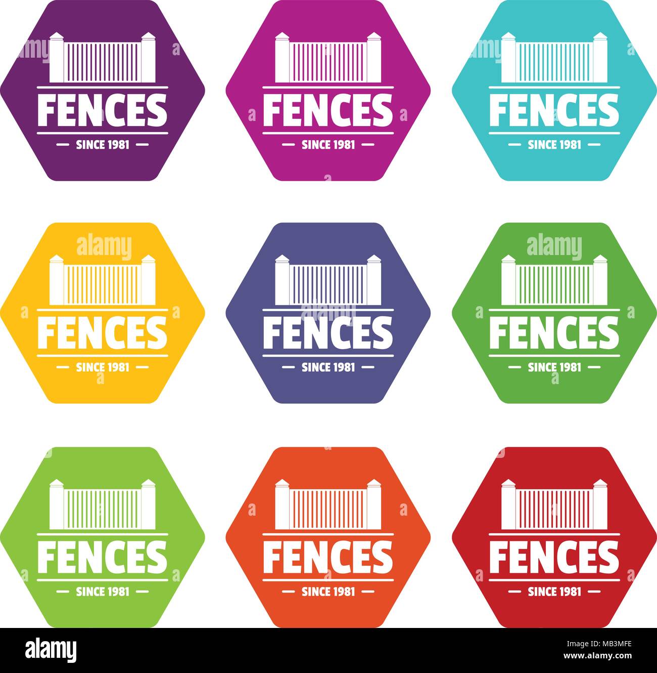 Fence architecture icons set 9 vector Stock Vector Image & Art - Alamy