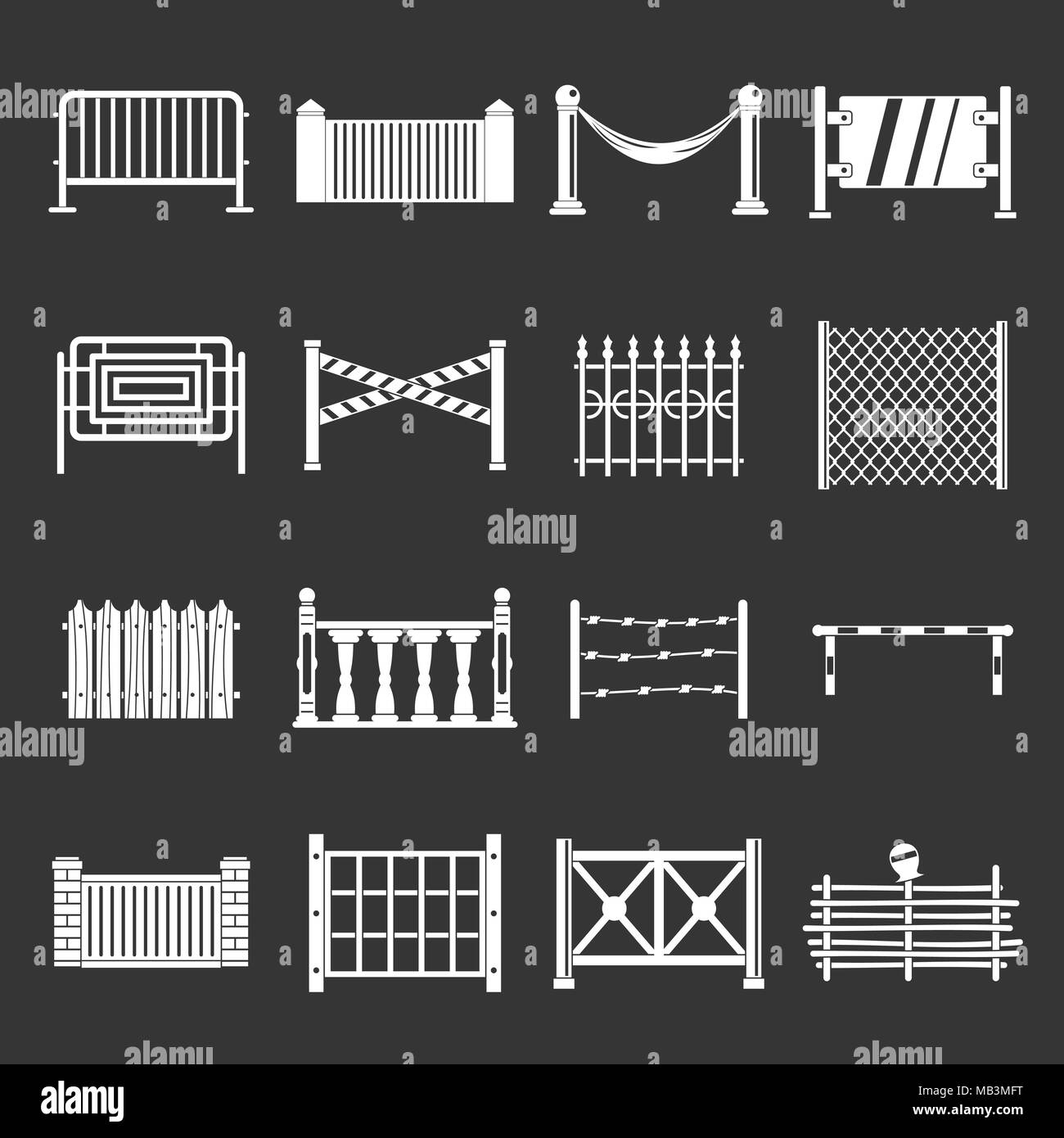 Fencing icons set grey vector Stock Vector Image & Art - Alamy