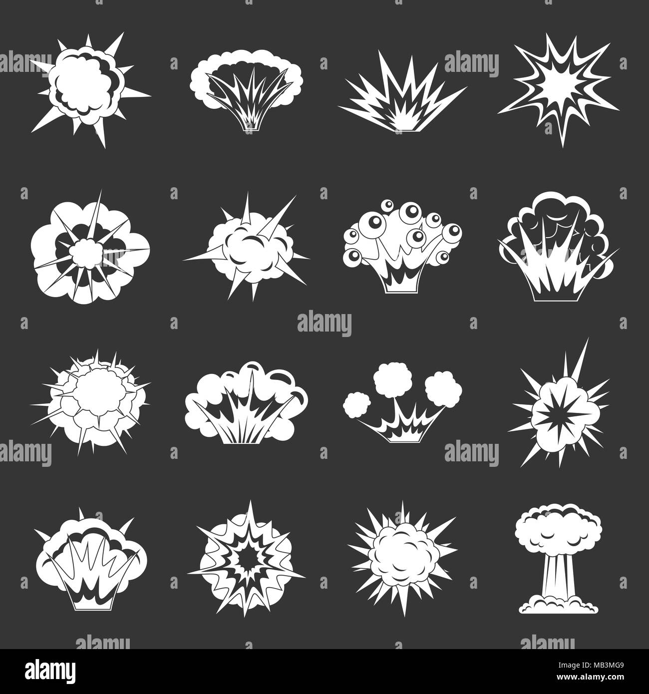 Explosion icons set grey vector Stock Vector Image & Art - Alamy